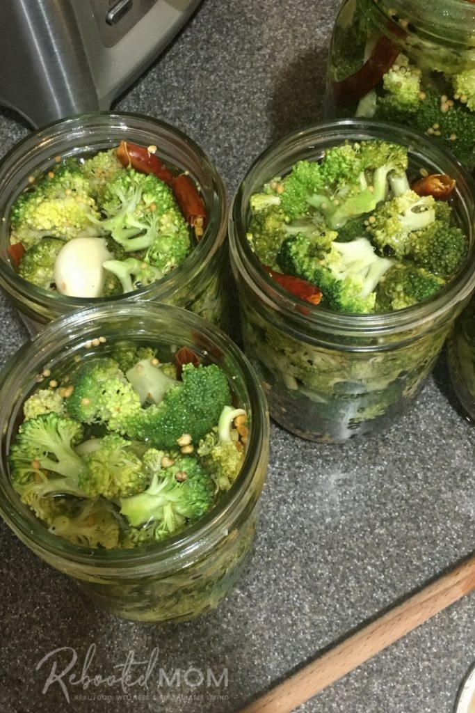 Spicy Pepper Pickled Broccoli