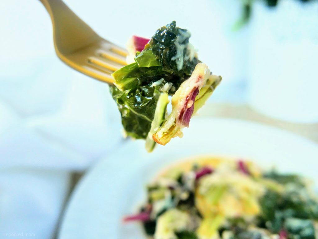 Cheesy Garlic Swiss Chard