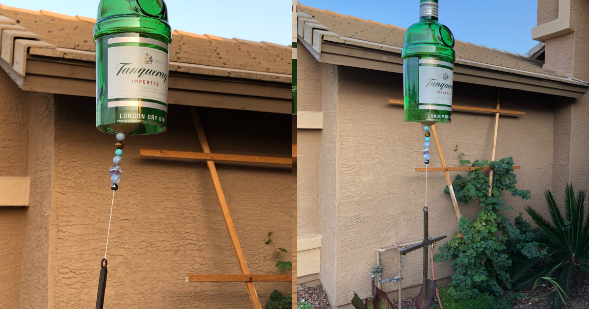 Liquor Bottle Wind Chime - Rebooted Mom